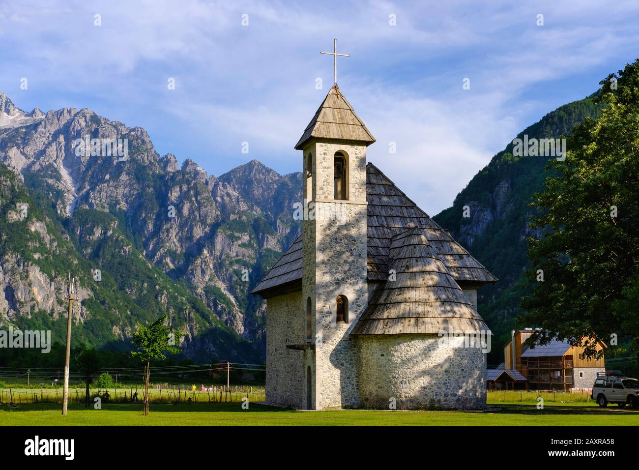 Catholic church in Theth, Theth National Park, Albanian Alps ...