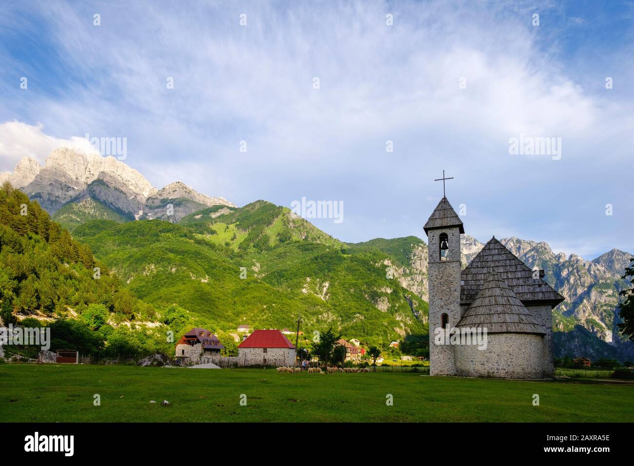 Catholic church in Theth, Theth National Park, Albanian Alps ...