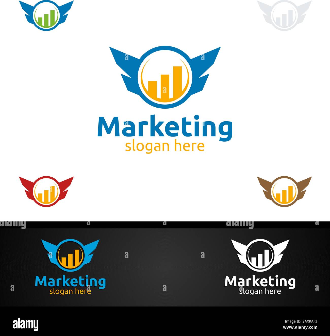 Marketing Financial Advisor Logo Design Template Stock Vector Image ...