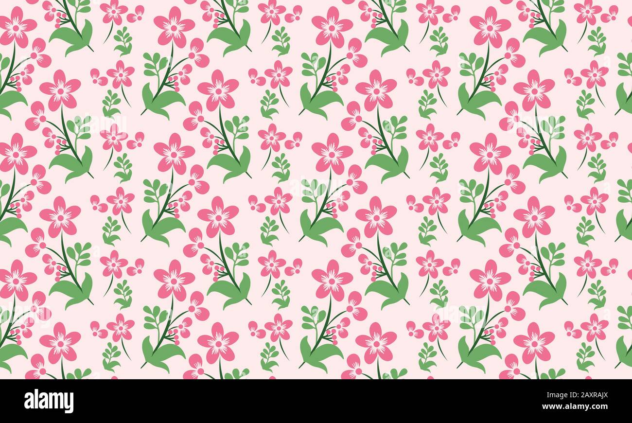 Unique template with spring floral pattern background, with leaf and ...