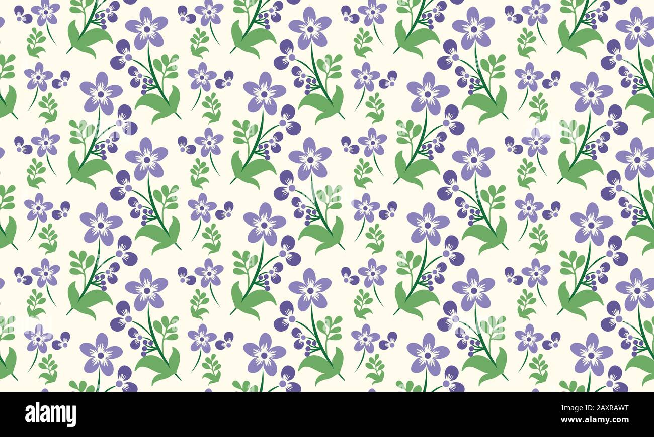 Spring floral pattern background, with unique leaf and floral design ...