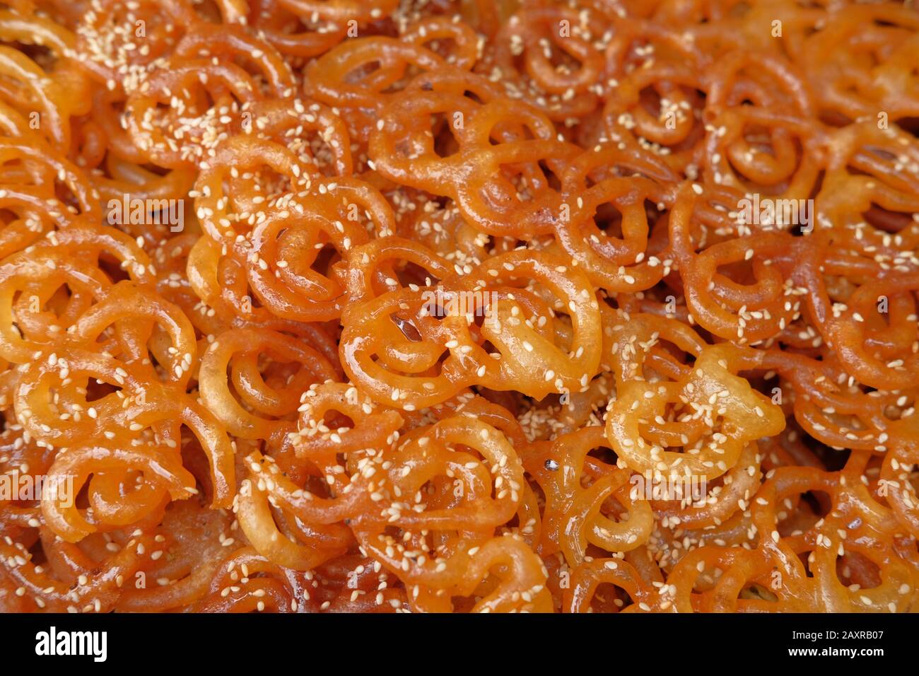 top view of indian snack display for sale, jilapi Stock Photo - Alamy