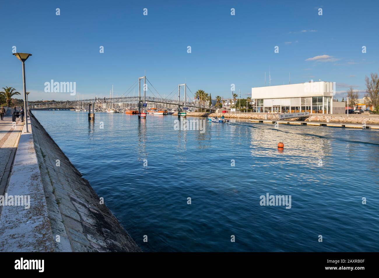 Canal to the port of Lagos, Algarve, Faro district, Portugal Stock ...