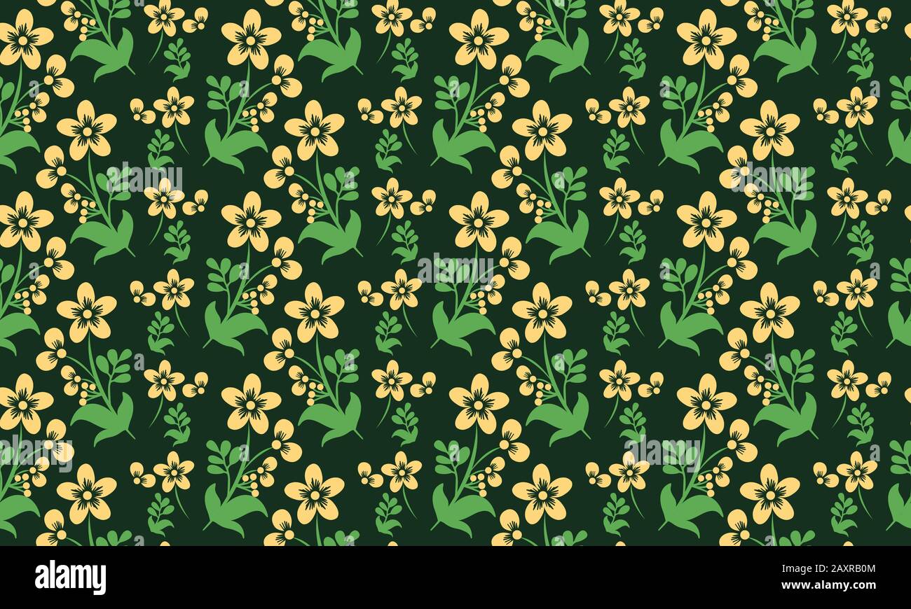 Spring floral pattern background, with unique leaf and floral design ...