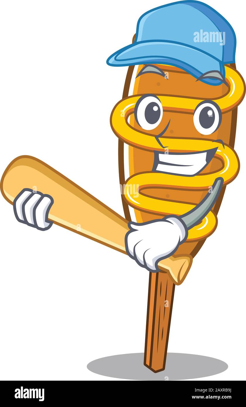 Smiley Funny corn dog a mascot design with baseball Stock Vector Image ...