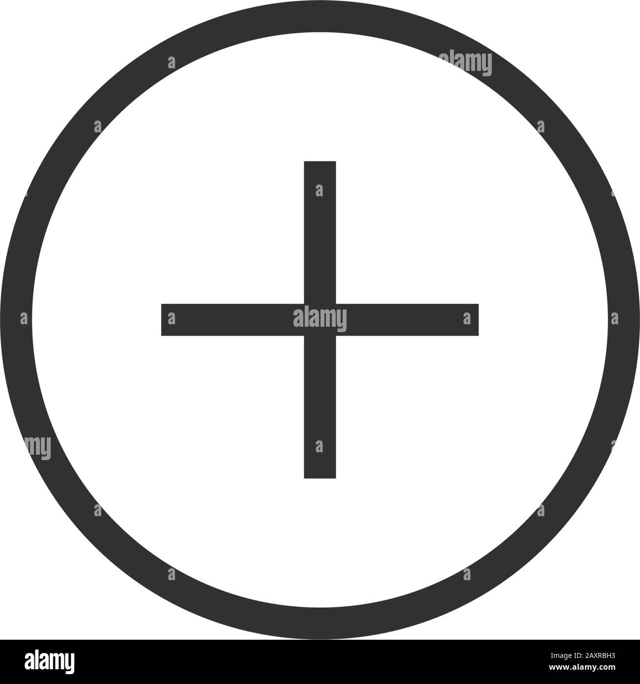 Plus sign icon. Positive symbol. Zoom in. Add Round button. Stock ...