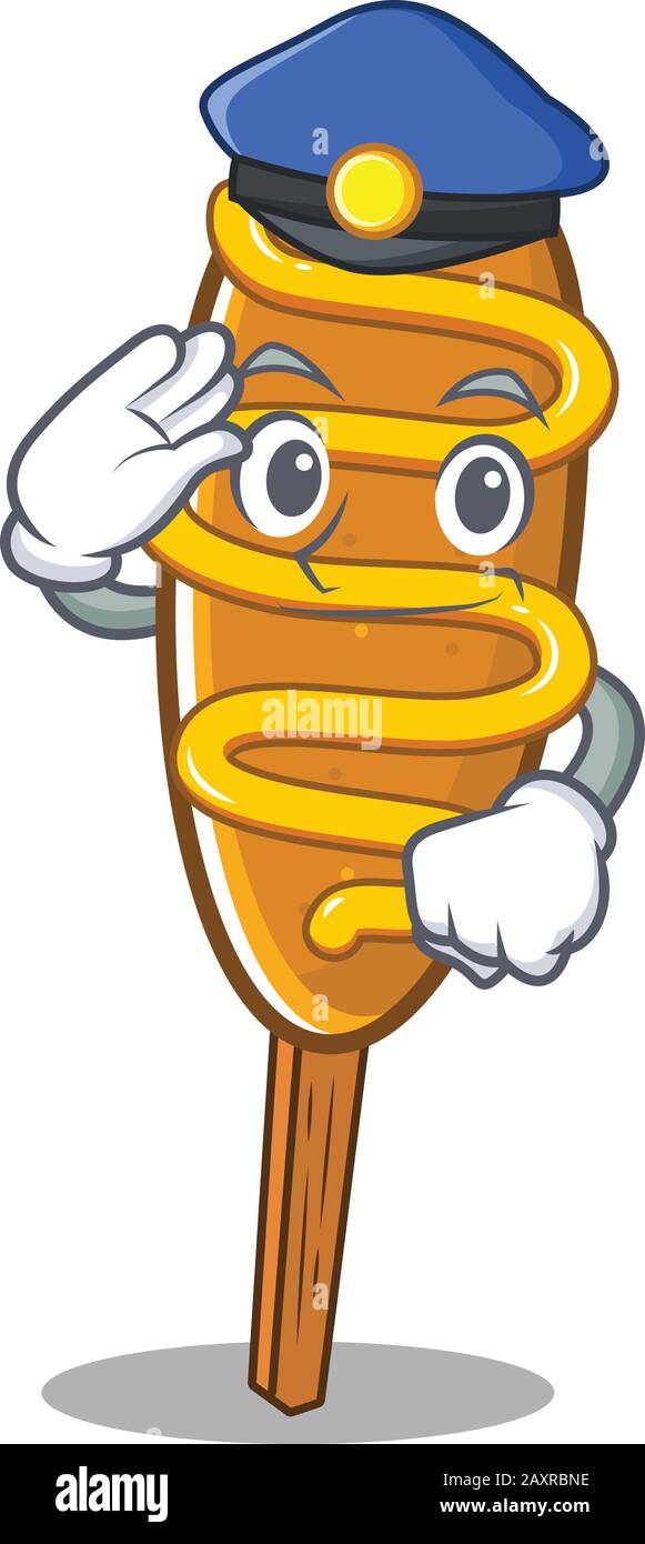 A manly corn dog Cartoon concept working as a Police officer Stock ...