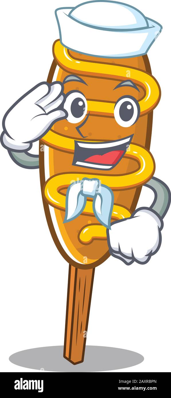Corn dog cartoon concept Sailor wearing hat Stock Vector Image & Art ...