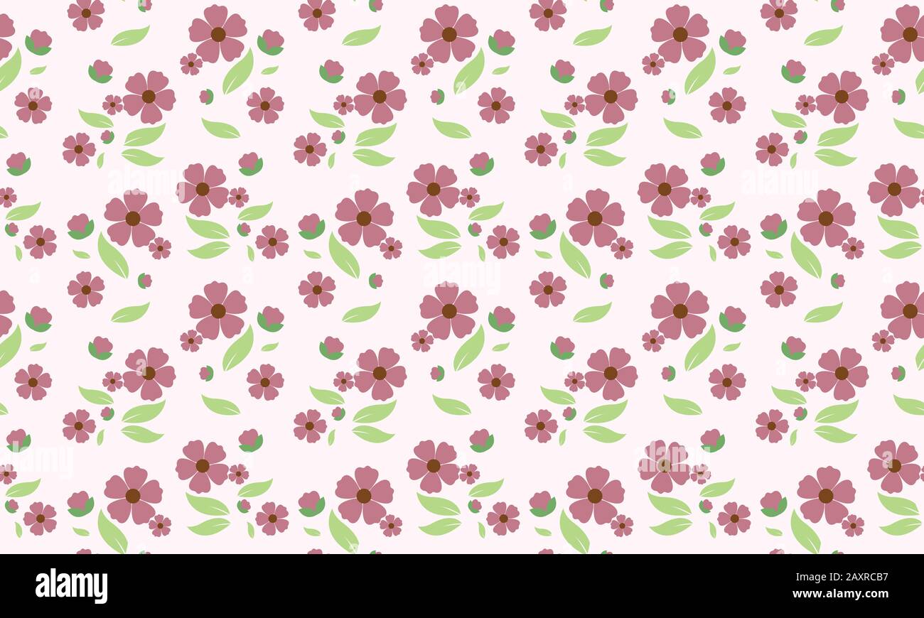 Simple spring floral pattern background, with leaf and floral elegant ...