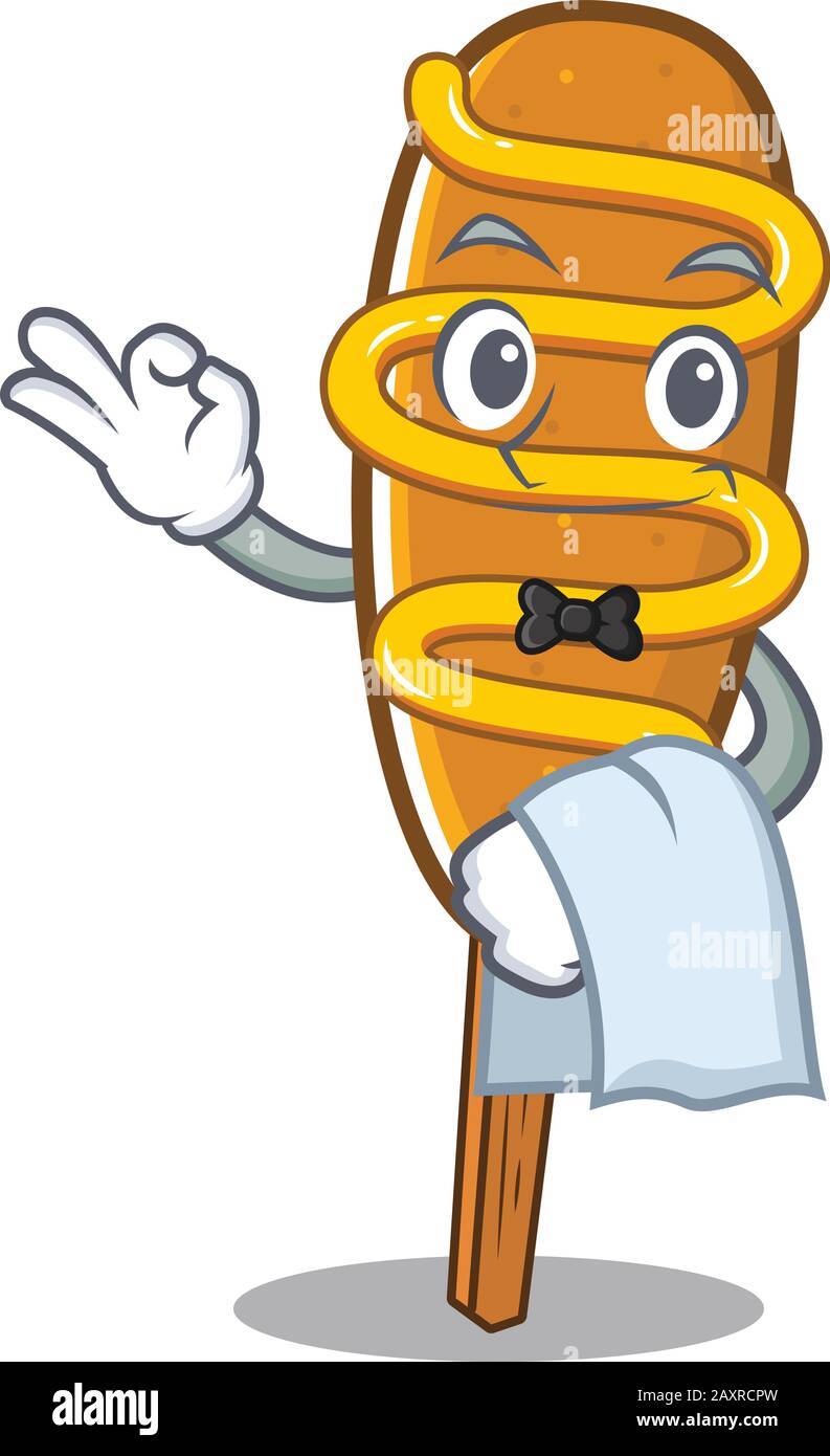 Sweet corn dog Character working as a Waiter Stock Vector Image & Art ...