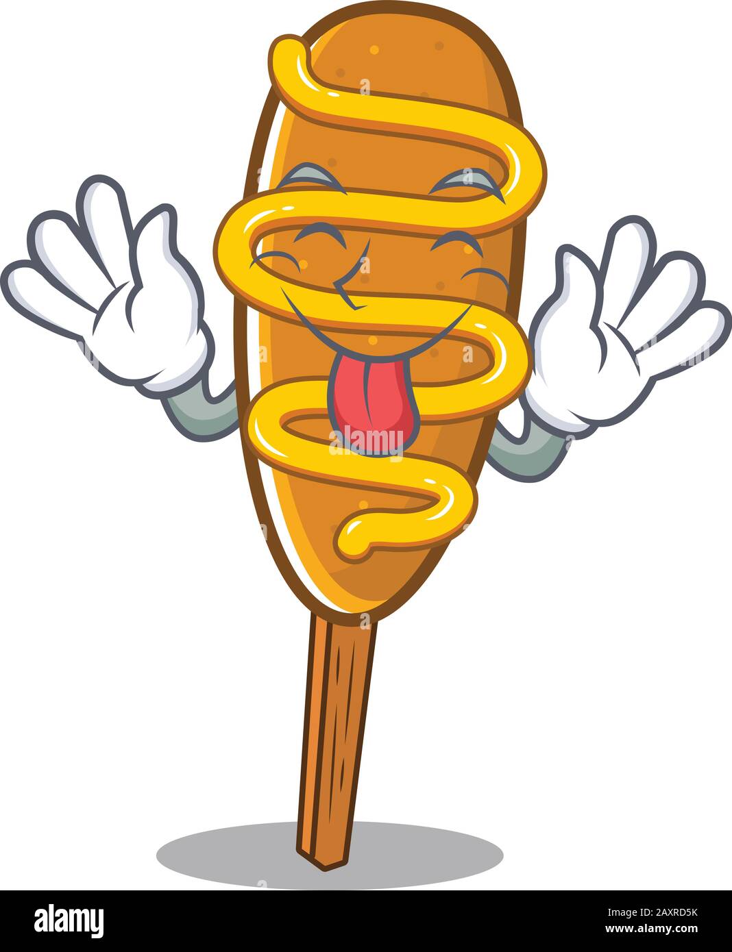 Funny corn dog mascot design with Tongue out Stock Vector Image & Art ...