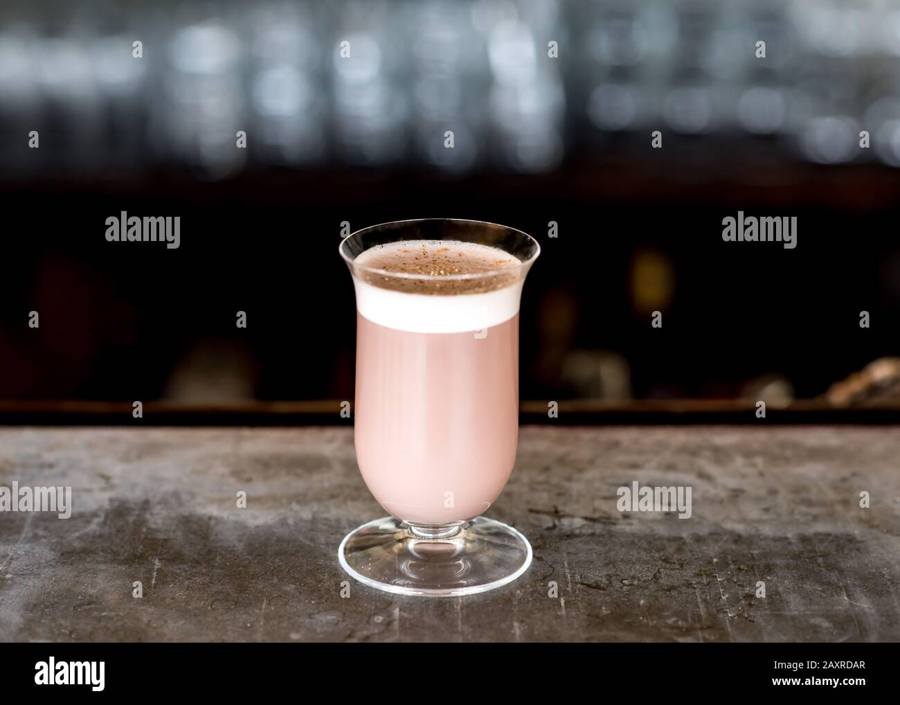 Winter Cocktail with Blurred Background on Stone Counter Stock Photo ...