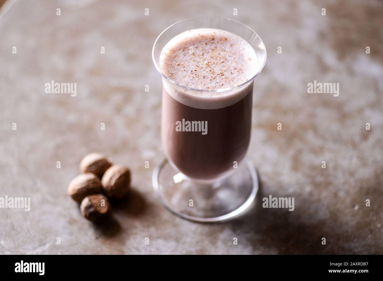 Winter Cocktail with Ground Chestnut Garnish Stock Photo - Alamy