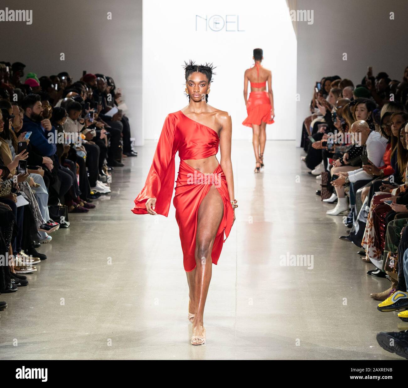New York, NY - February 12, 2020: Model walks runway for Fe Noel by ...