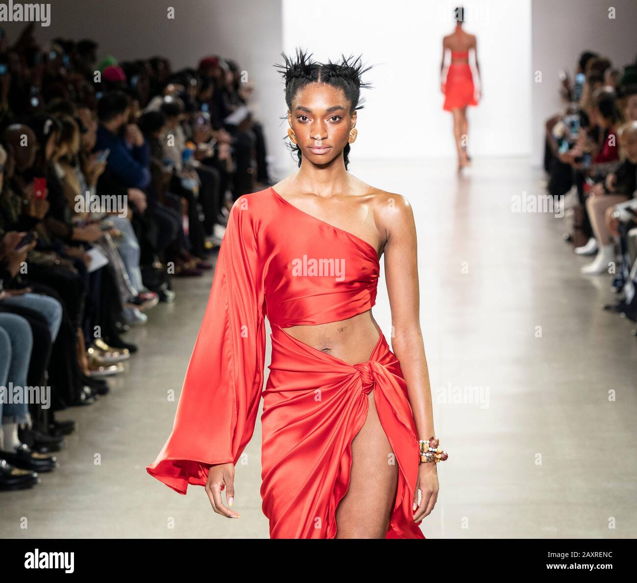New York, NY - February 12, 2020: Model walks runway for Fe Noel by ...