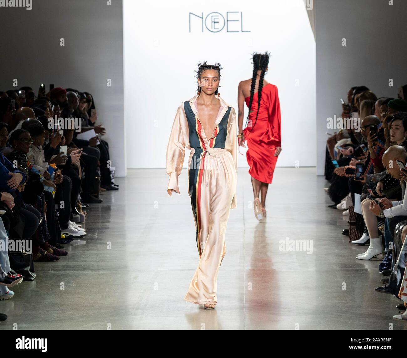 New York, NY - February 12, 2020: Model walks runway for Fe Noel by ...