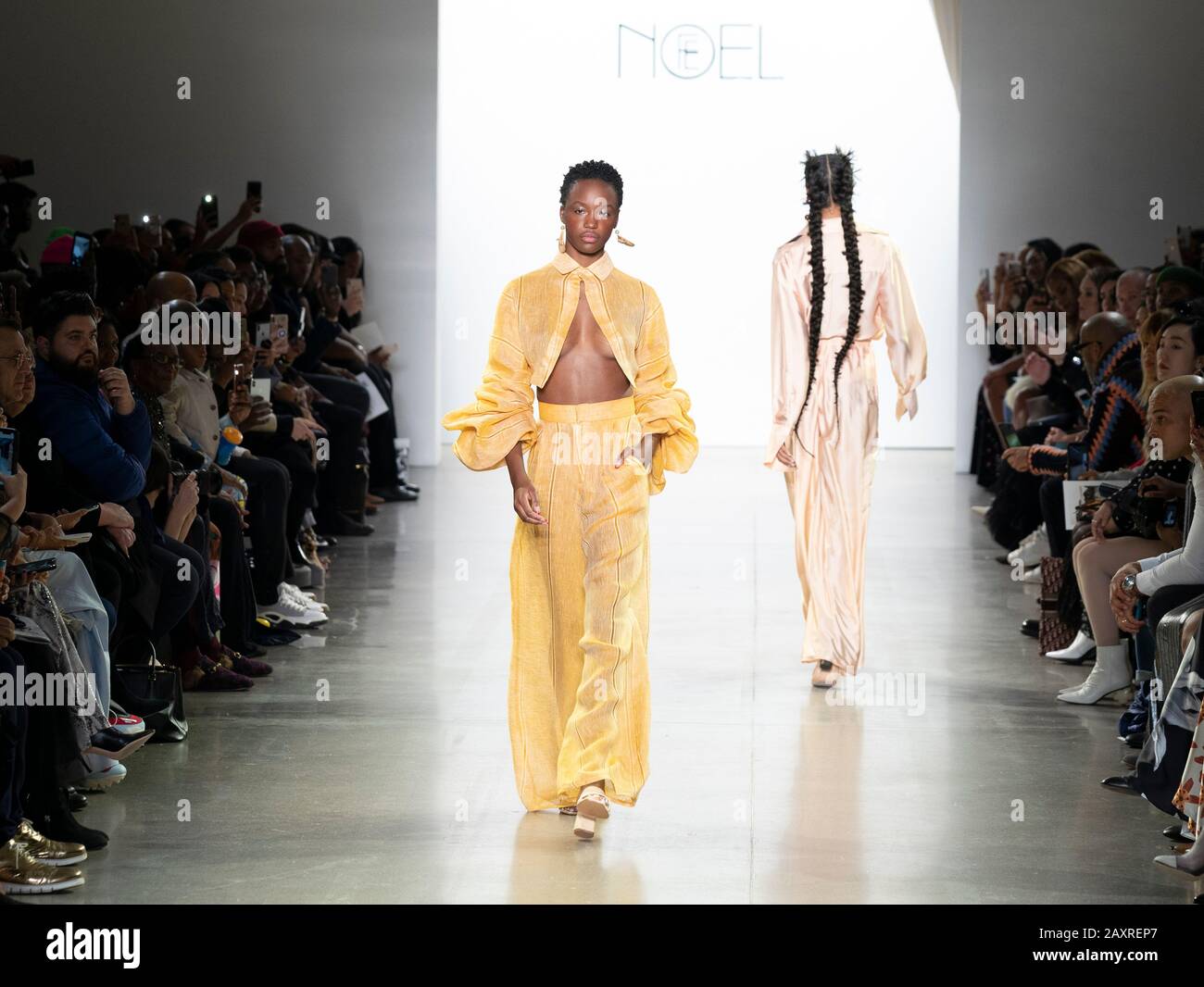 New York, NY - February 12, 2020: Model walks runway for Fe Noel by ...