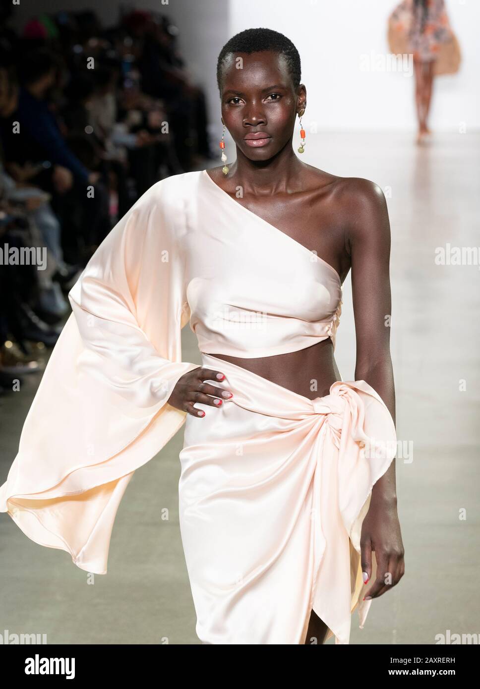 New York, NY - February 12, 2020: Model walks runway for Fe Noel by ...