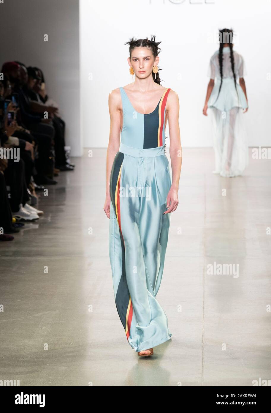 New York, NY - February 12, 2020: Model walks runway for Fe Noel by ...