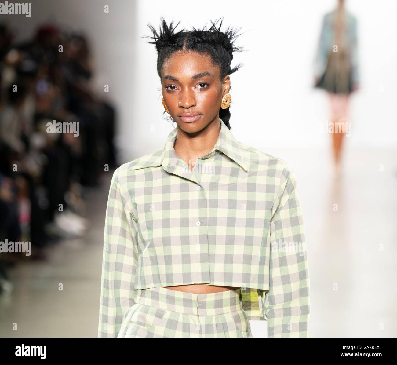 New York, NY - February 12, 2020: Model walks runway for Fe Noel by ...