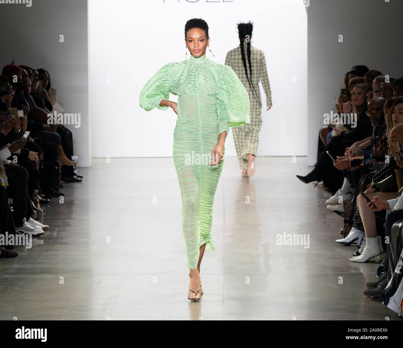 New York, NY - February 12, 2020: Model walks runway for Fe Noel by ...