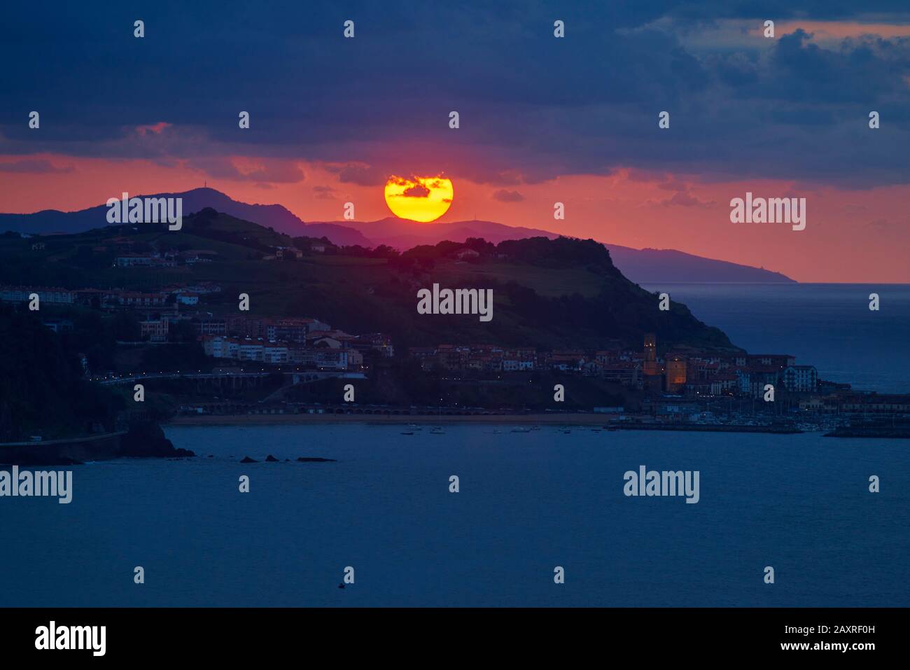 Landscape, Sunset, Coast, Sea, Zarautz, Basque Country, Spain Stock ...
