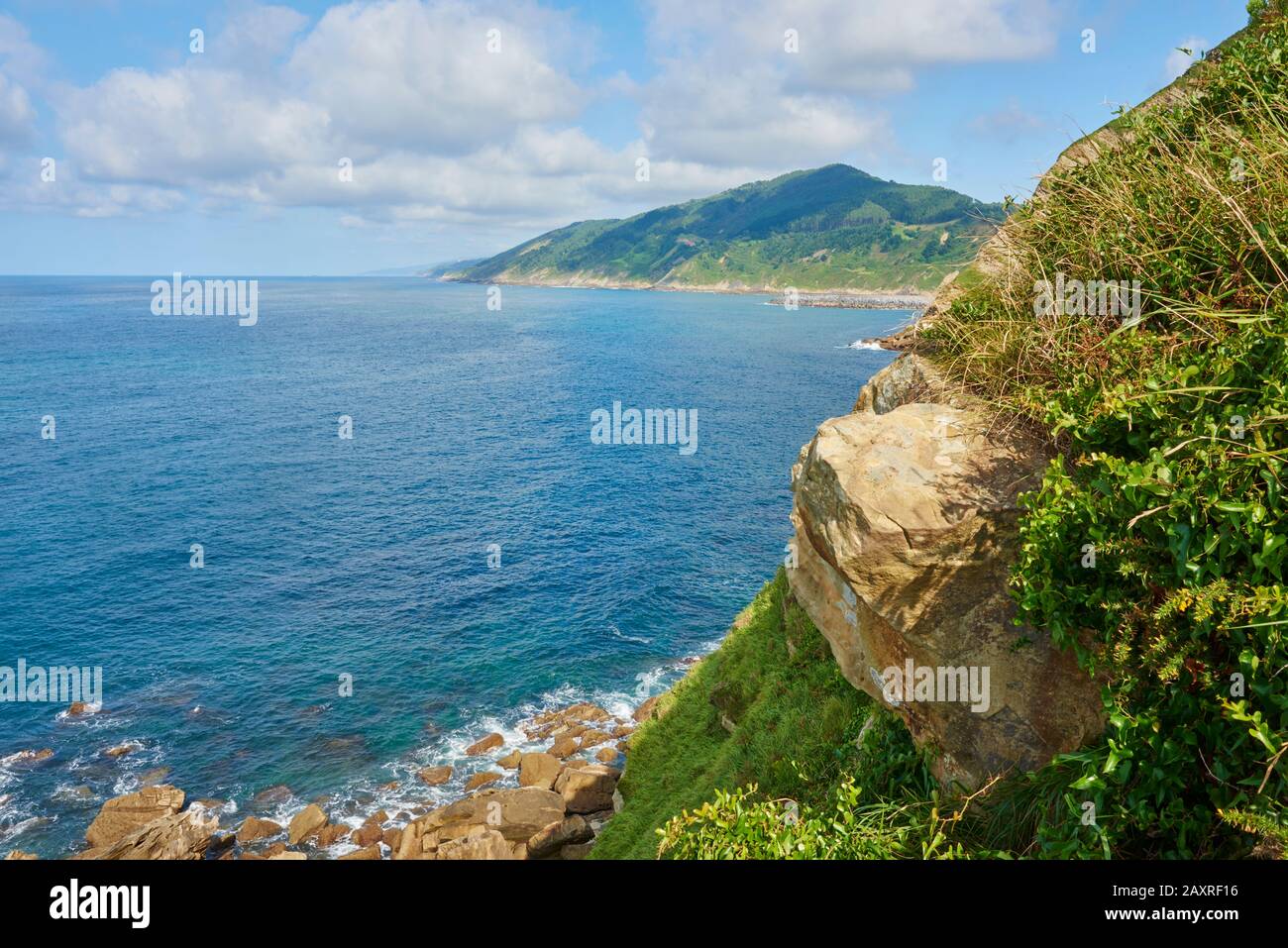 Landscape, coast, sea, Zarautz, Basque Country, Spain Stock Photo - Alamy