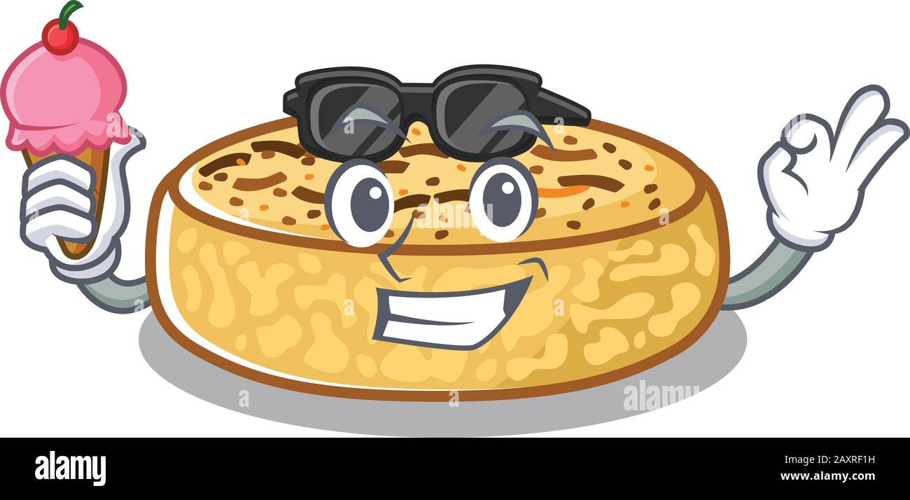 happy face crumpets cartoon design with ice cream Stock Vector Image ...