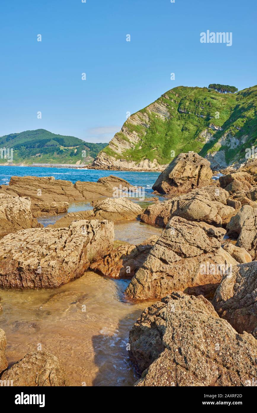 Landscape, coast, sea, Zarautz, Basque Country, Spain Stock Photo - Alamy