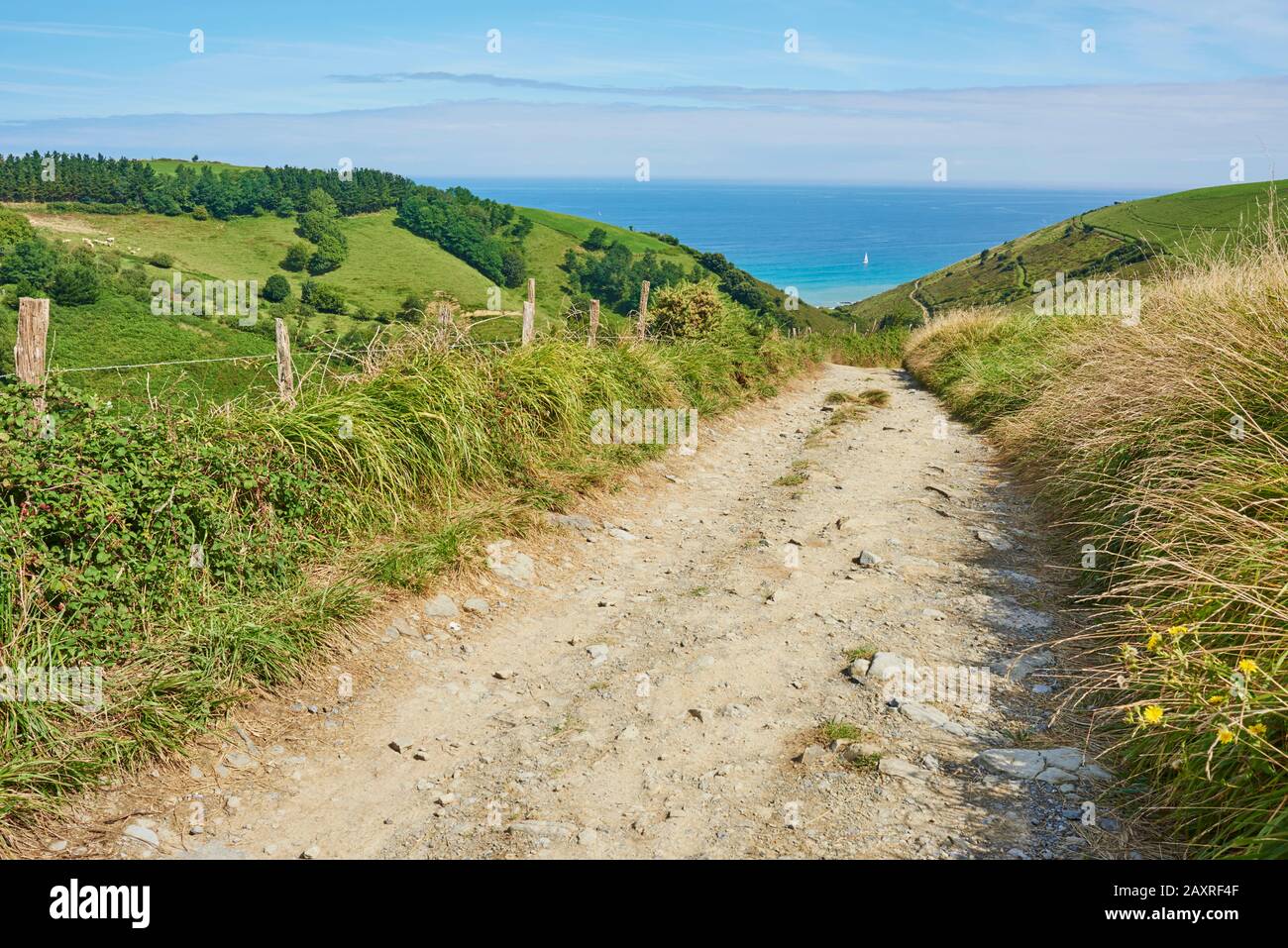Landscape, footpath, Way of St. James, Geopark Costa Vasca between ...