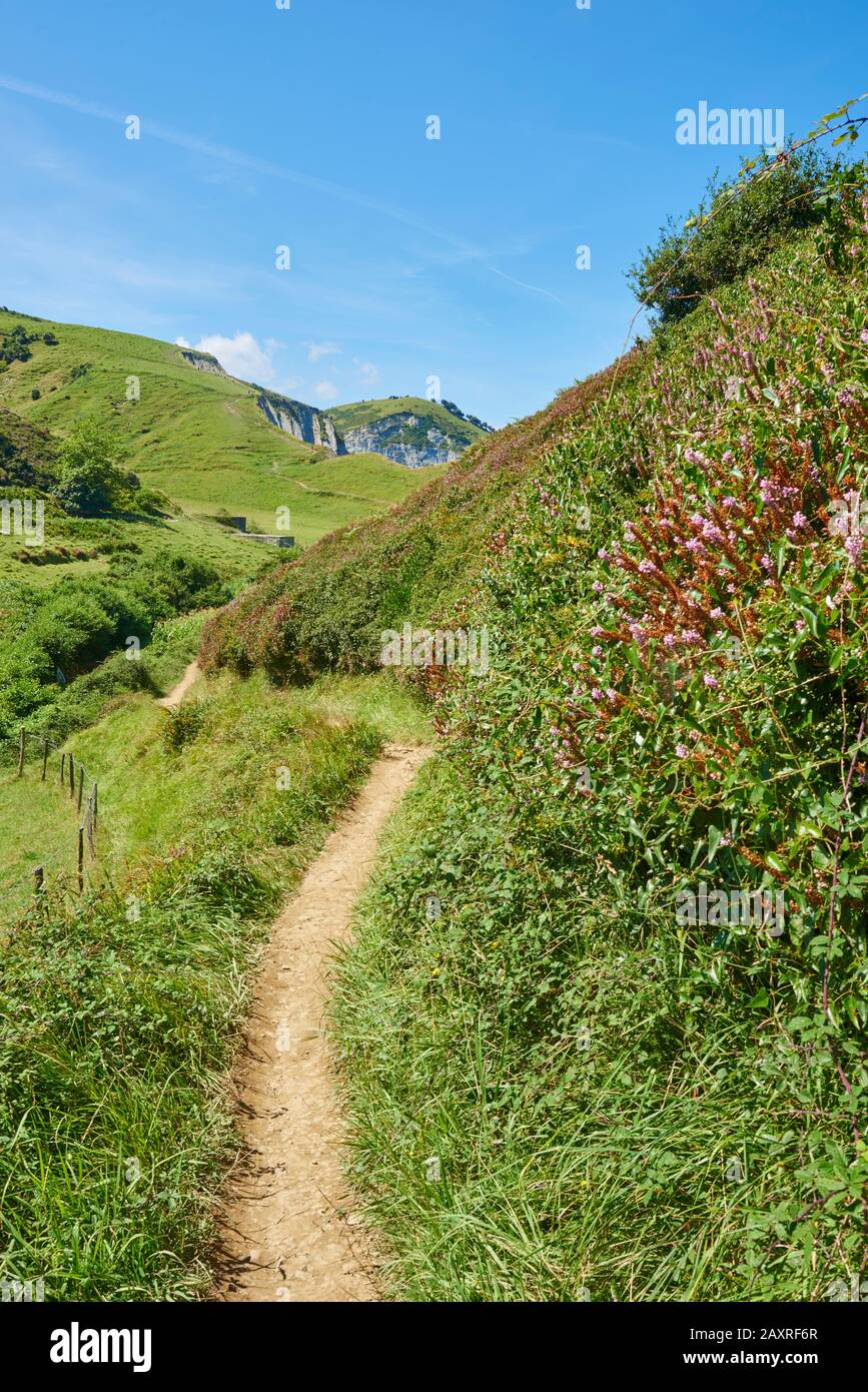 Landscape, footpath, Way of St. James, Geopark Costa Vasca between ...