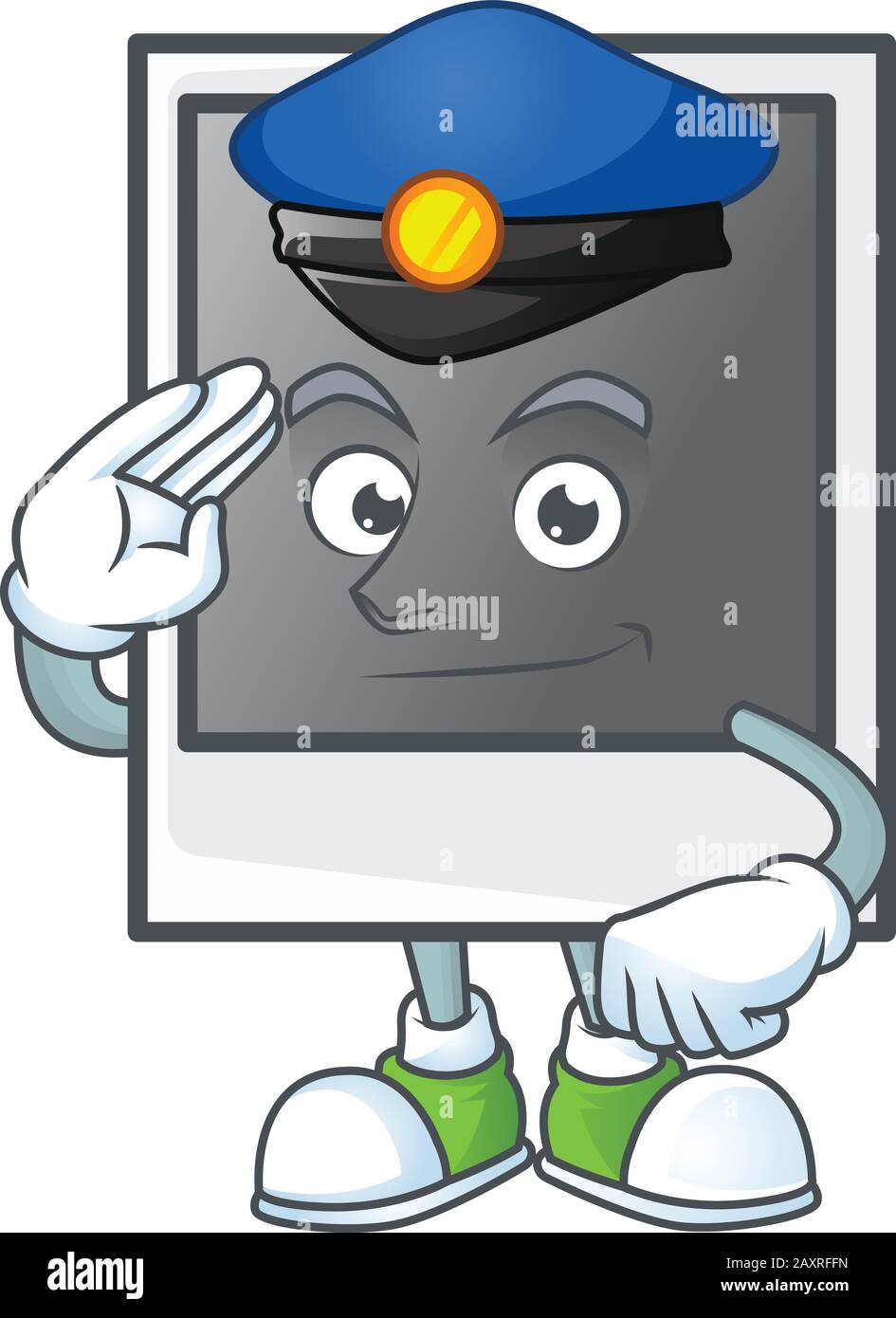 A character design of empty polaroid photo frame working as a Police ...