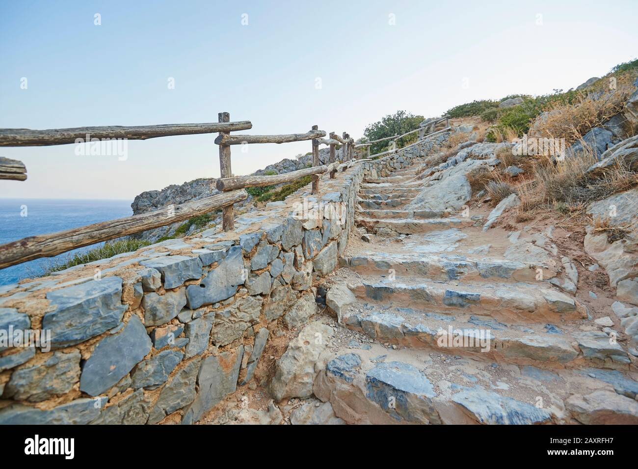 Steps to Preveli Lagoon and the Palm Beach, Crete, Greece Stock Photo ...