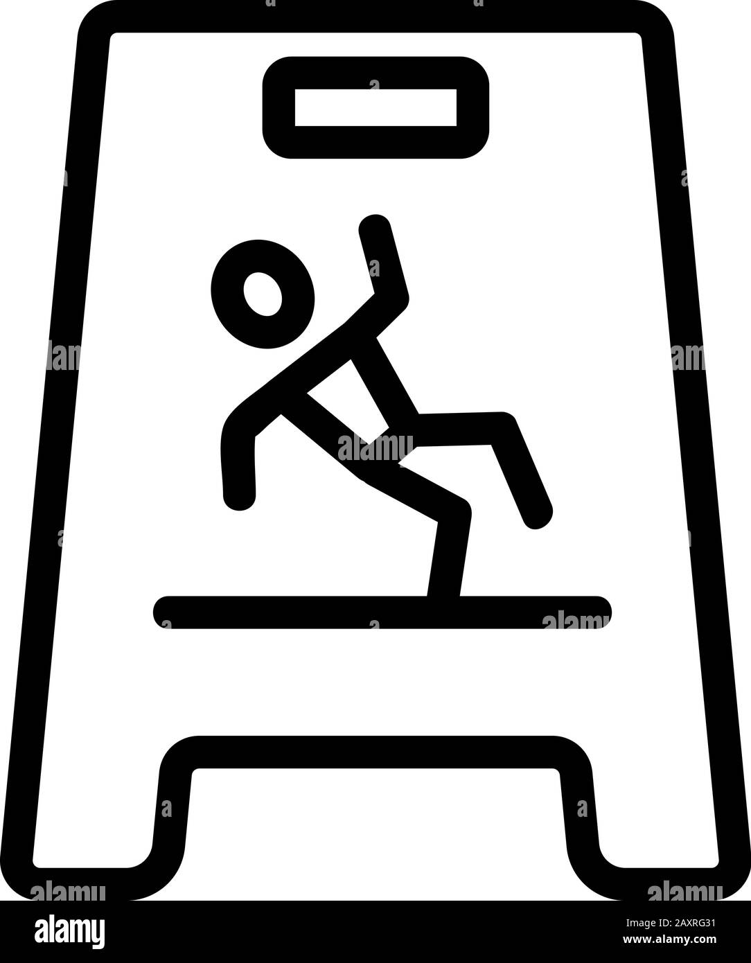 Slippery floor icon vector. Isolated contour symbol illustration Stock ...