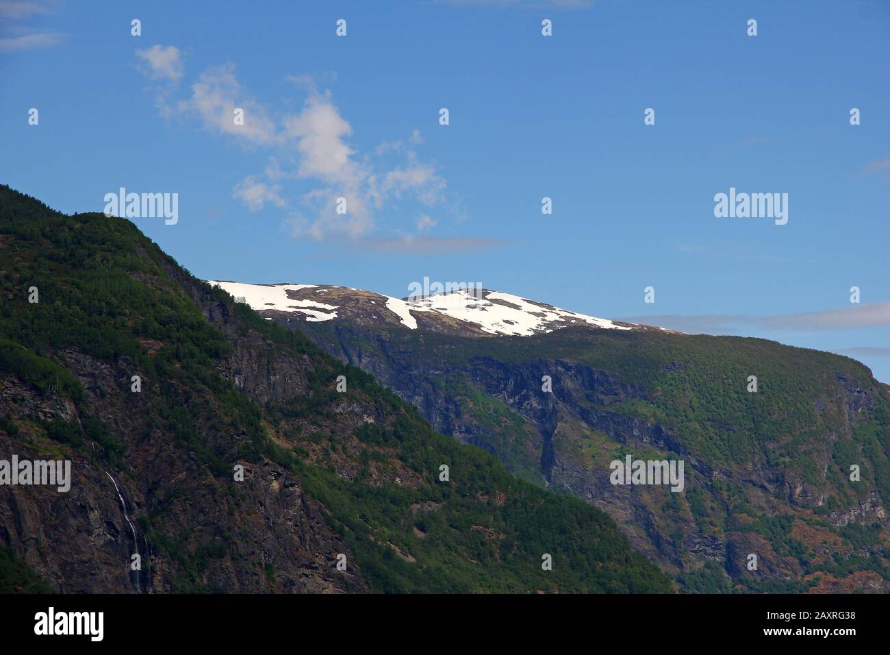 Mountains and valleys along Flamsbana, The Flam Railway, Norway Stock ...