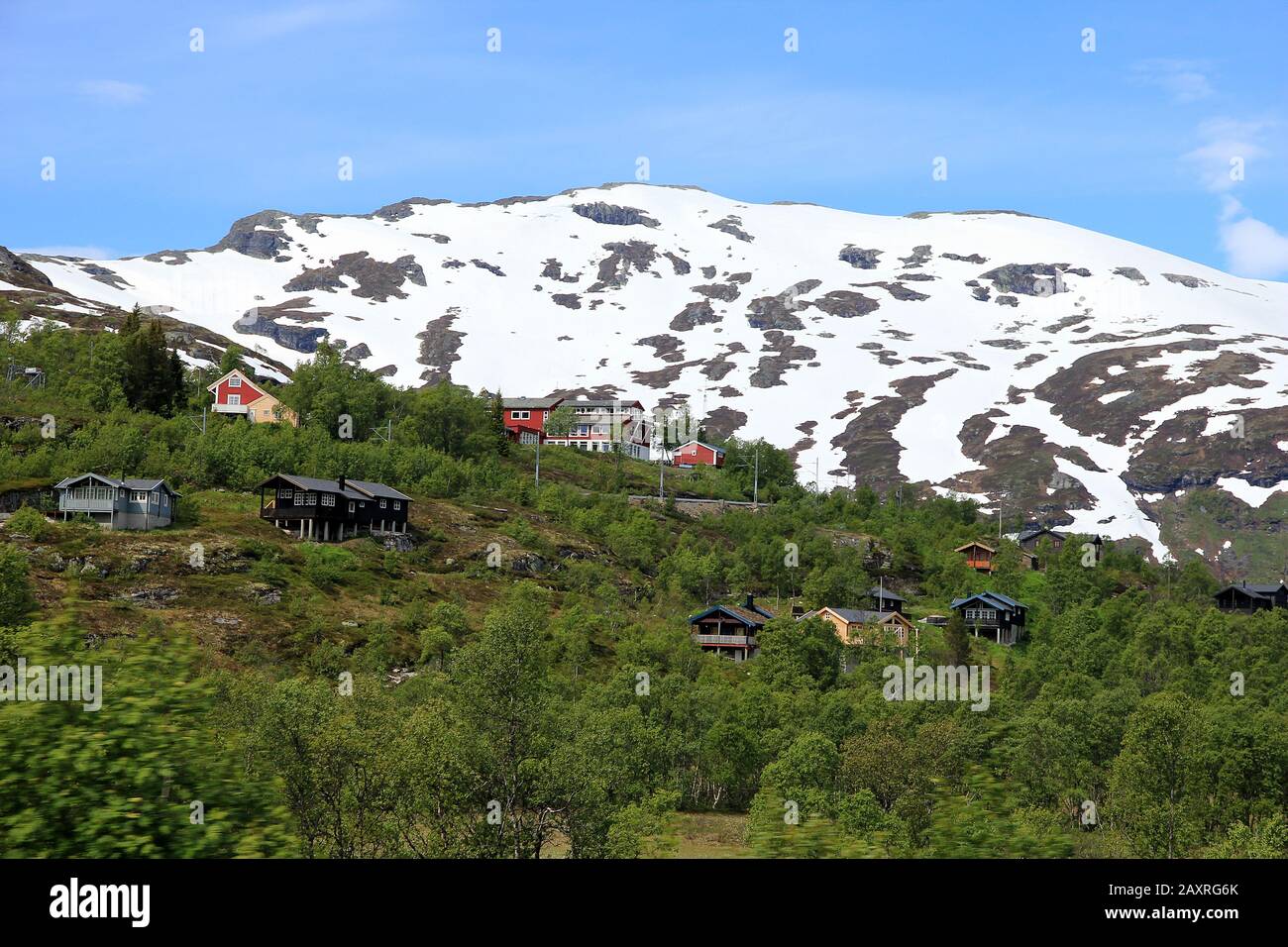 Mountains and valleys along Flamsbana, The Flam Railway, Norway Stock ...