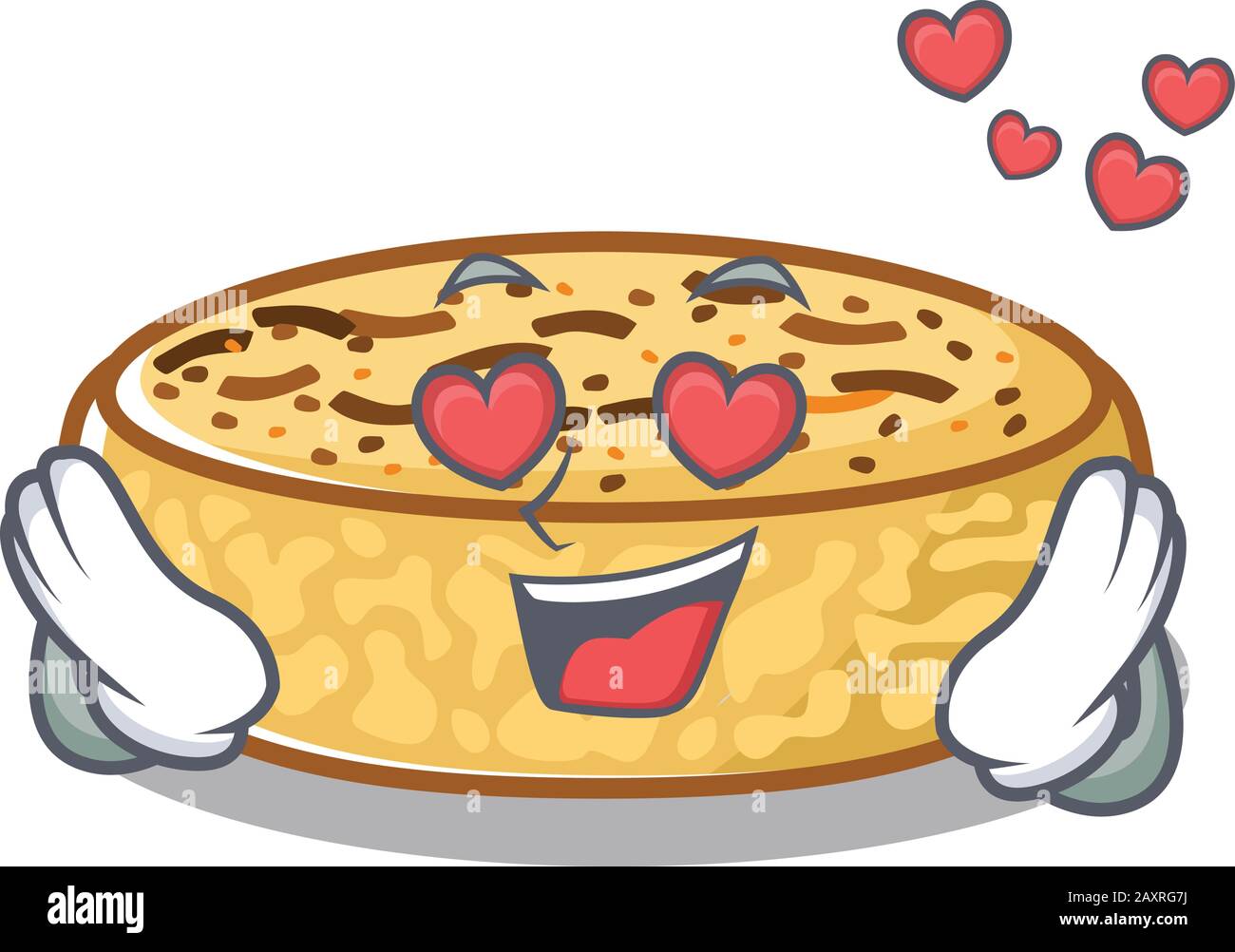 Romantic falling in love crumpets cartoon character concept Stock ...