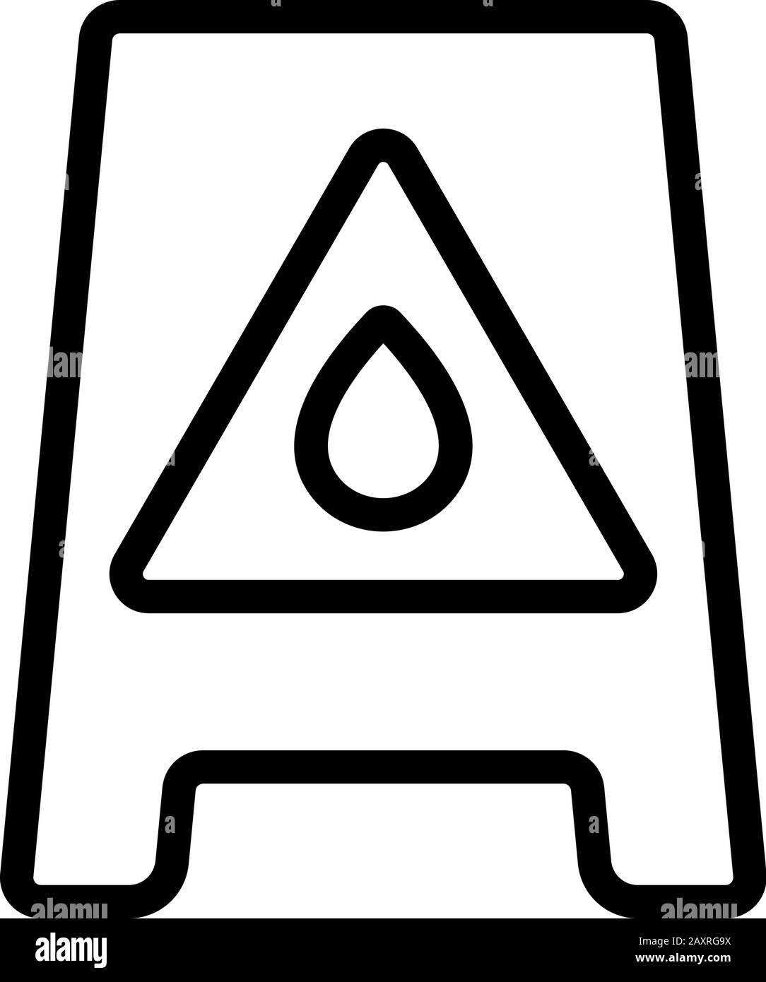 Wet floor caution icon vector. Isolated contour symbol illustration ...