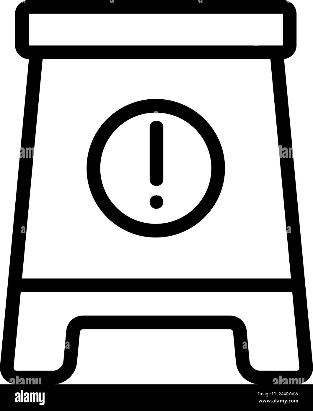 Wet floor caution icon vector. Isolated contour symbol illustration ...