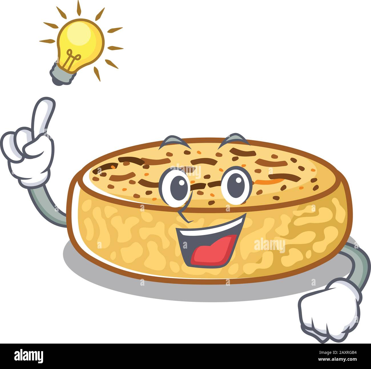 a clever crumpets cartoon character style have an idea gesture Stock ...