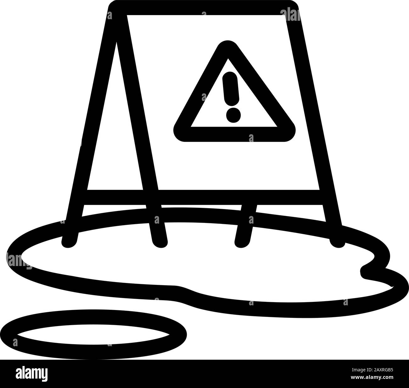 Caution slippery when wet sign Black and White Stock Photos & Images ...