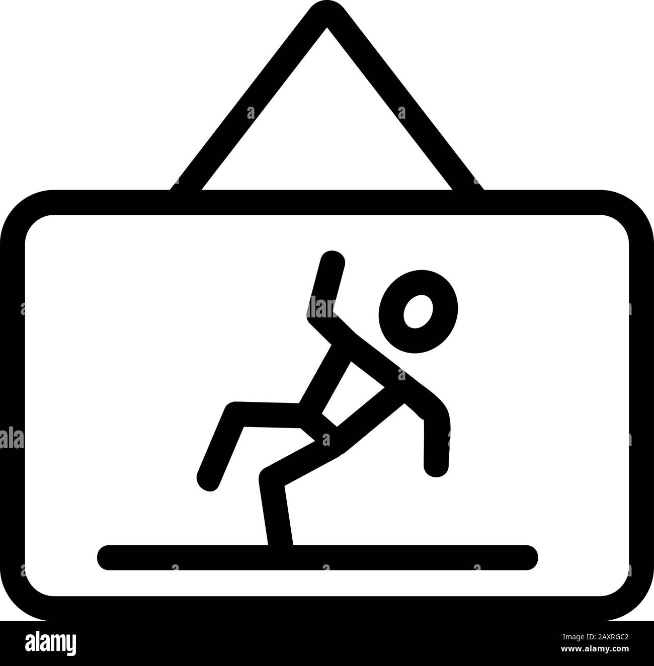 Wet floor caution icon vector. Isolated contour symbol illustration ...