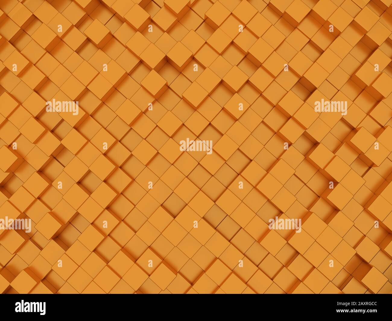 Abstract futuristic cubes shape background. Gold solid box array ...