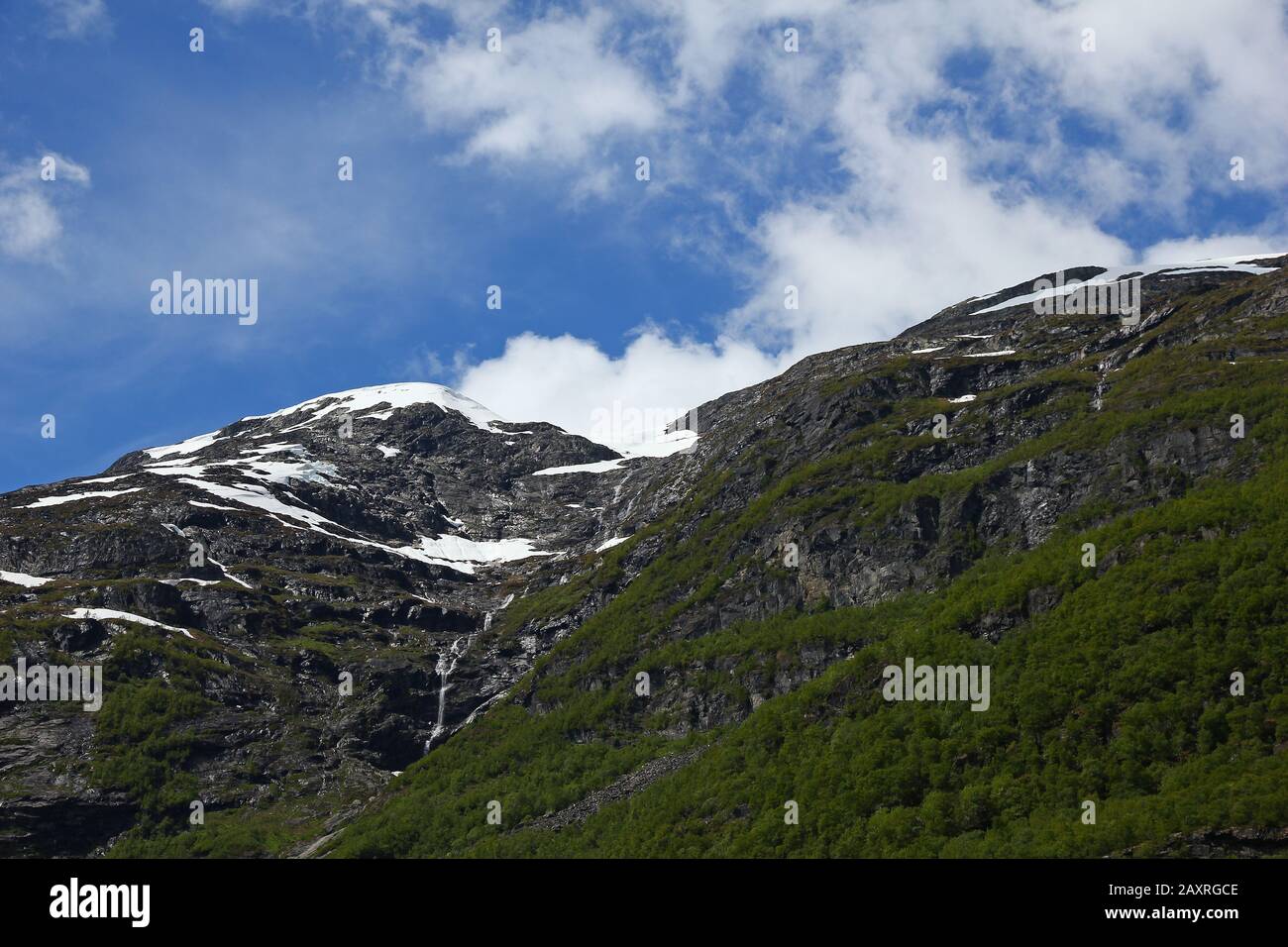 Mountains and valleys along Flamsbana, The Flam Railway, Norway Stock ...