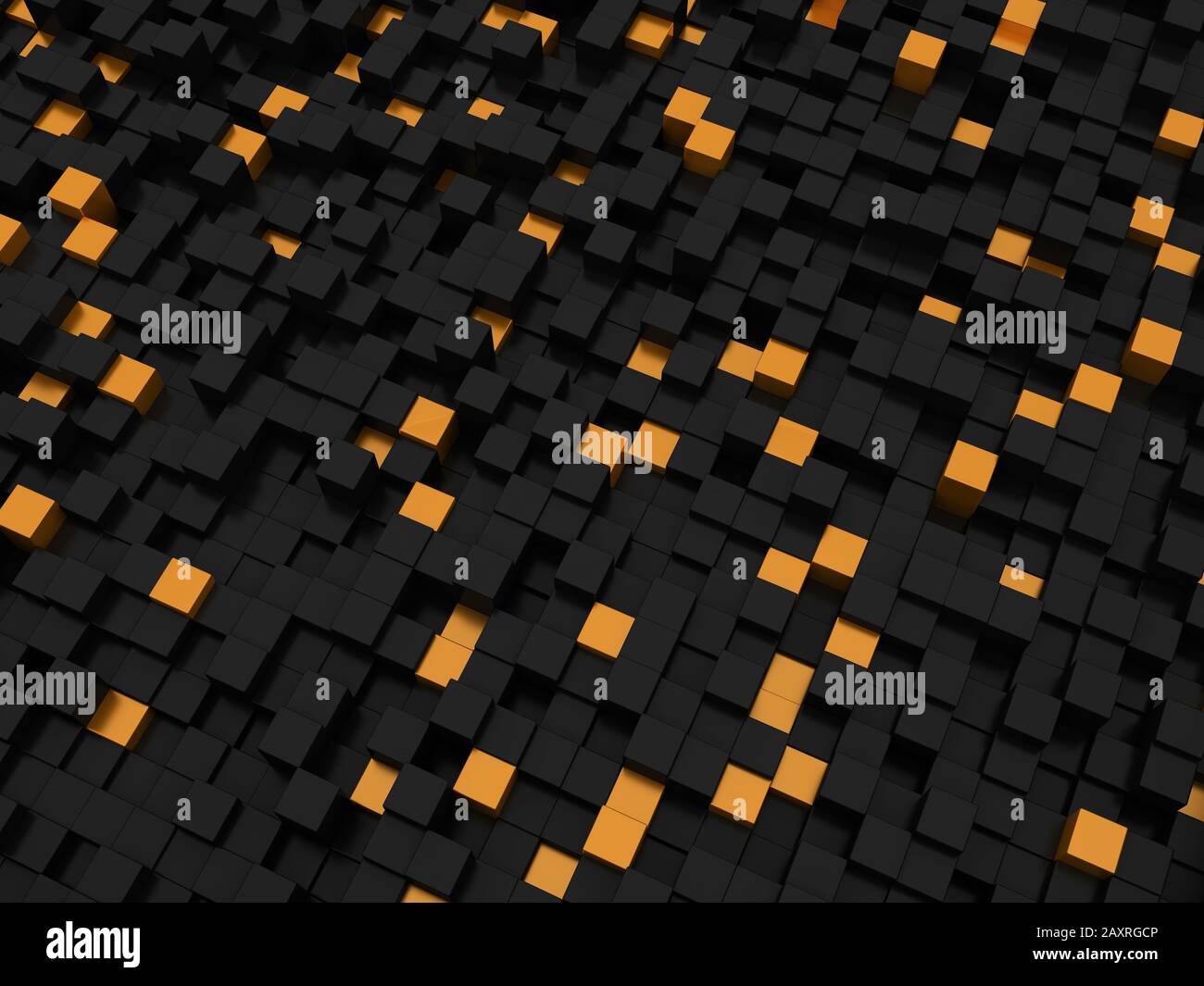 Abstract futuristic cubes shape background. Black solid box array ...