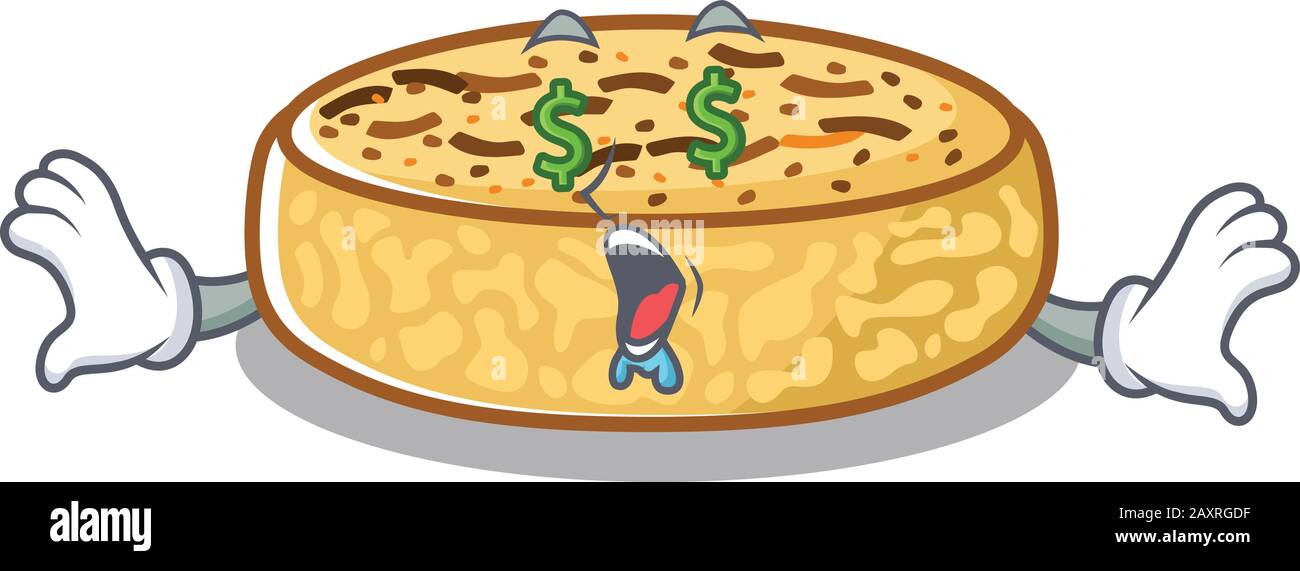Happy rich crumpets cartoon character with Money eye Stock Vector Image ...