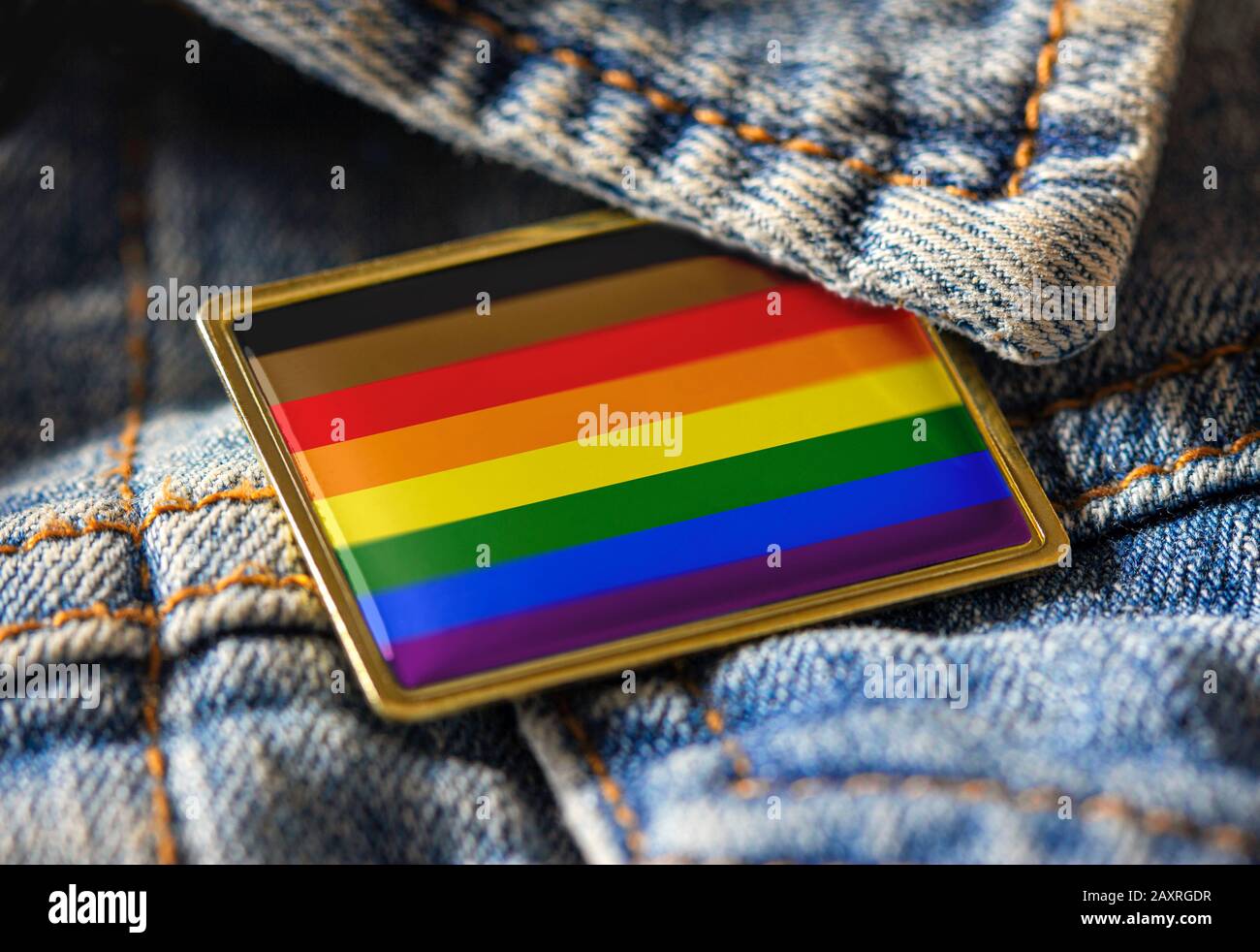 Philadelphia people of color inclusive flag pin on a denim jacket for ...