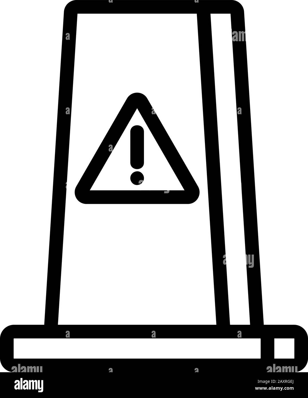 Wet floor caution icon vector. Isolated contour symbol illustration ...