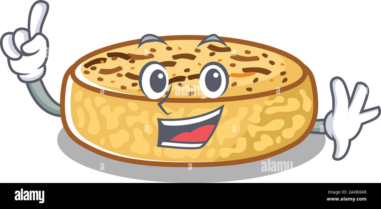 mascot cartoon concept crumpets in One Finger gesture Stock Vector ...