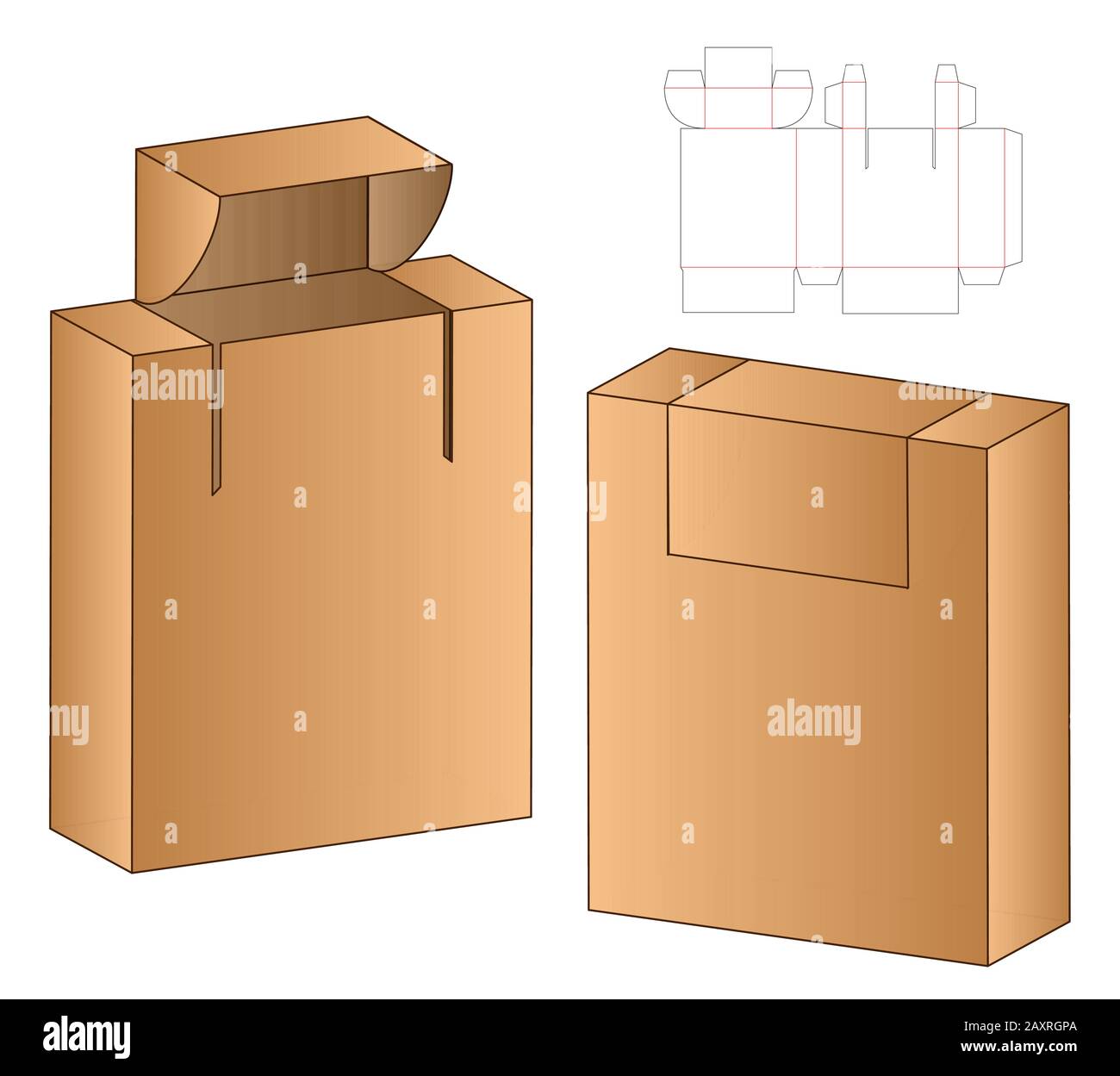 Box packaging die cut template design. 3d mock-up Stock Vector Image ...